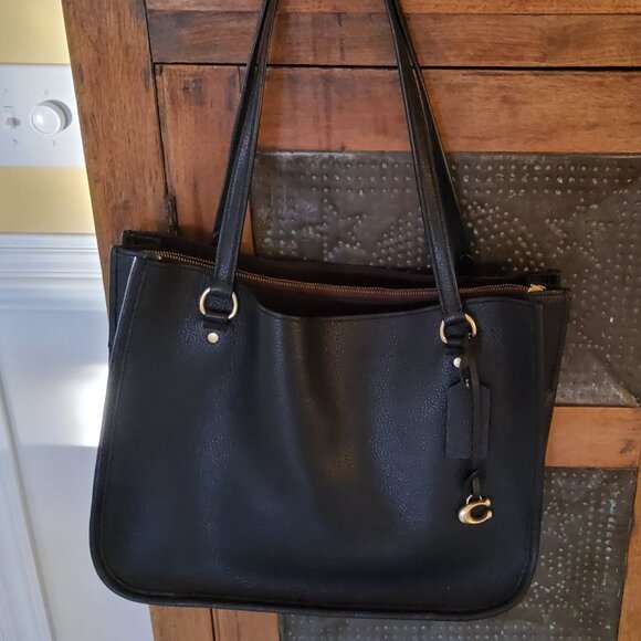 Coach | Bags | Coach Tyler Carryall C2273 In Black Polished Pebble ...